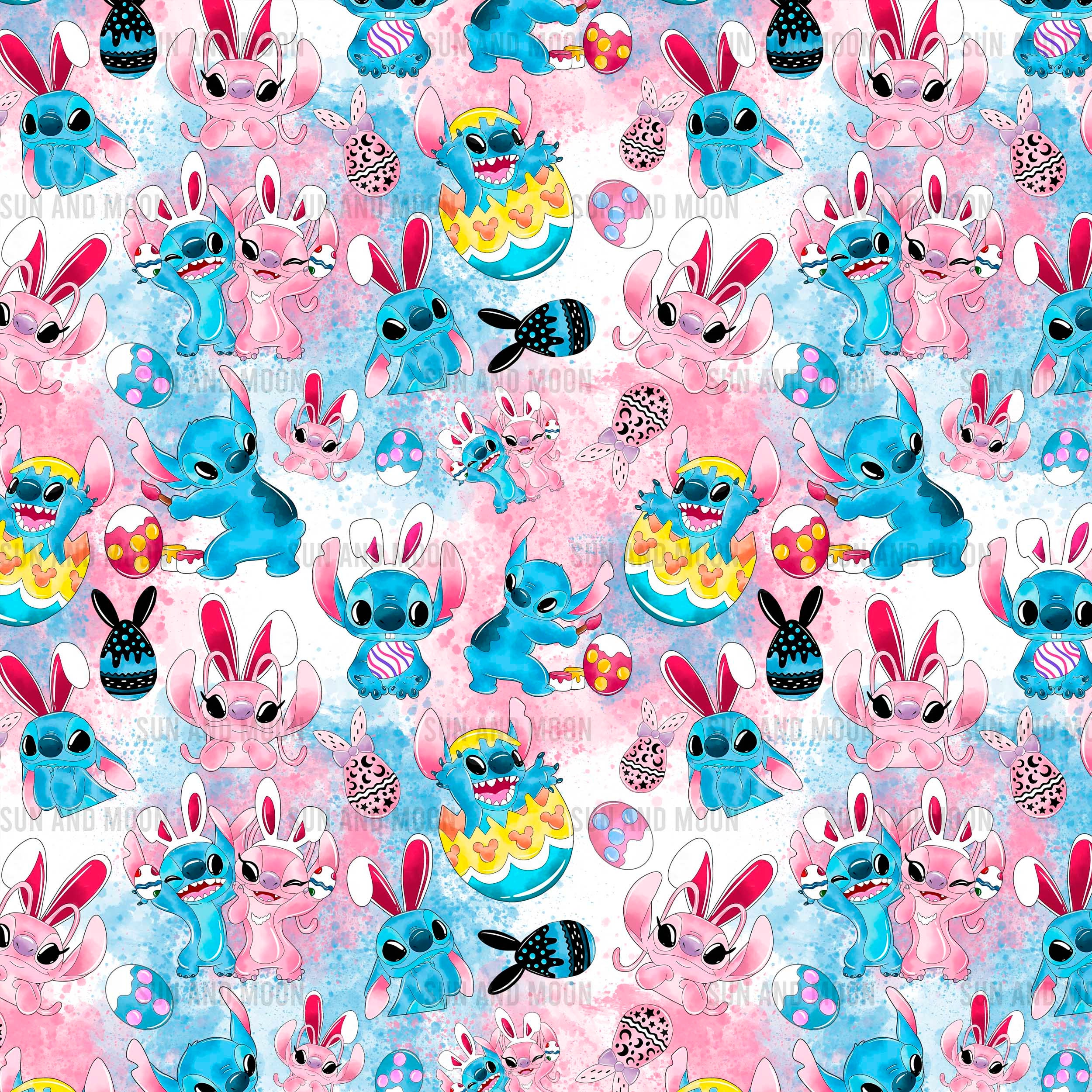 Stitch Rabbit's Ears Easter Pattern, Easter Stitch Seamless Pattern ...