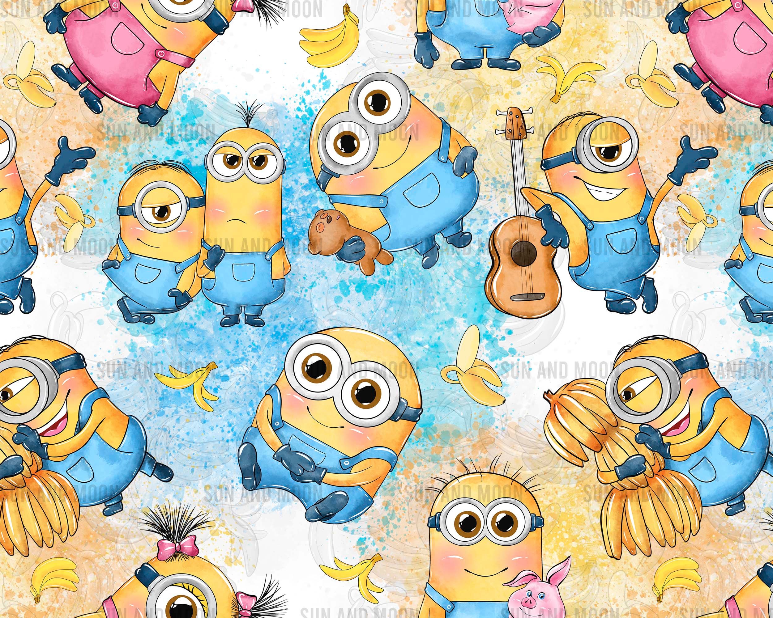 Minions Seamless Pattern, Minions Digital Paper, Cartoon Seamless ...