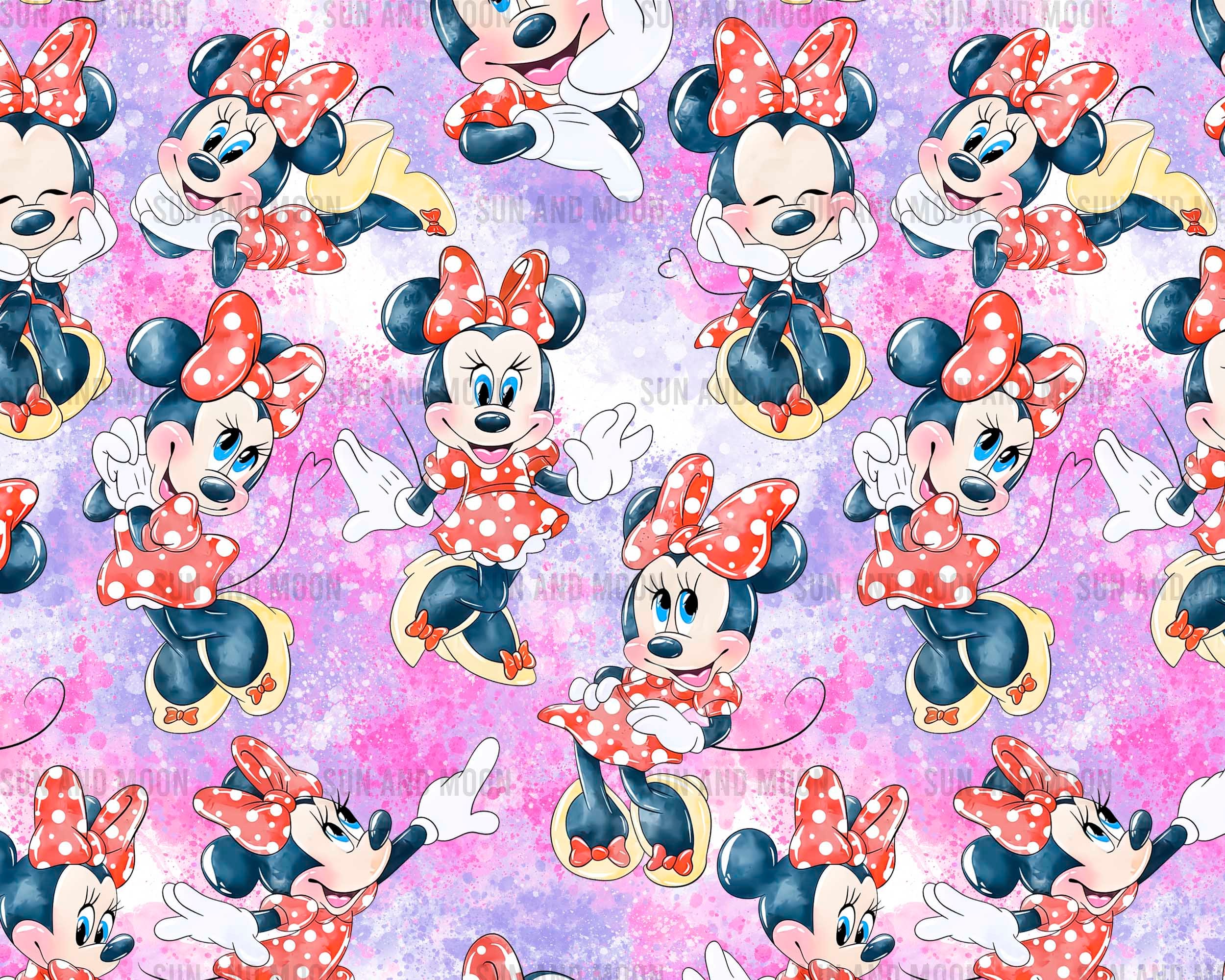 Minnie Seamless Pattern, Cartoon Seamless Pattern, Cute Seamless ...