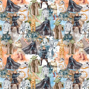 Space Wars Digital Paper, Star Wars Seamless Pattern, Galactic Patterns ...