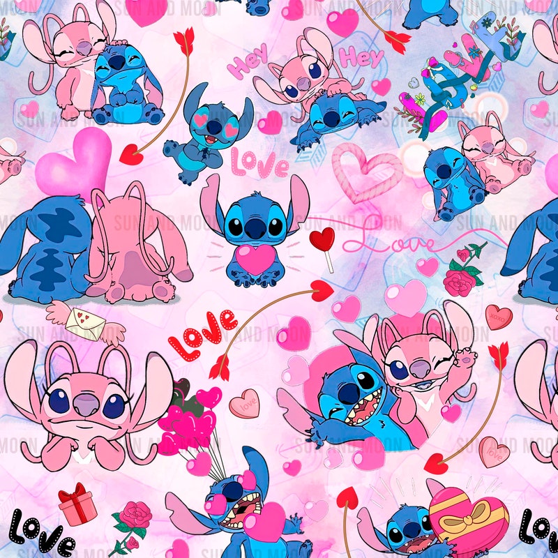 Stitch Valentine Wallpaper - Etsy