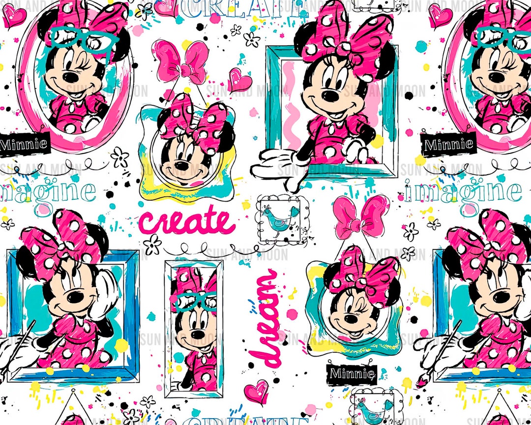 Minnie Seamless Pattern, Minnie Sublimation File, Minnie Seamless ...