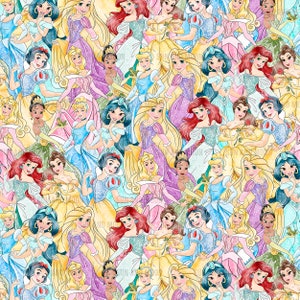 Princess Digital Paper, Princesss Seamless Pattern, Cartoon Seamless ...