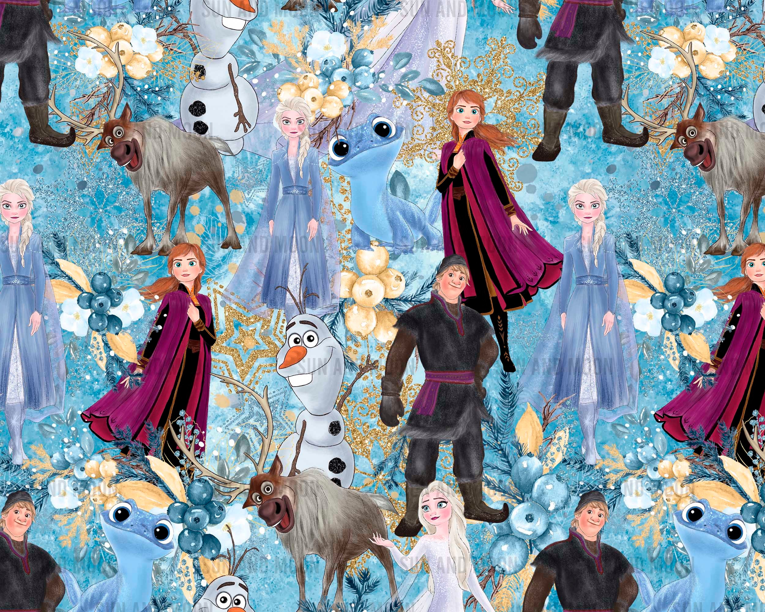 Frozen Digital Paper, Frozen Seamless Pattern, Frozen Tumbler Wrap ...