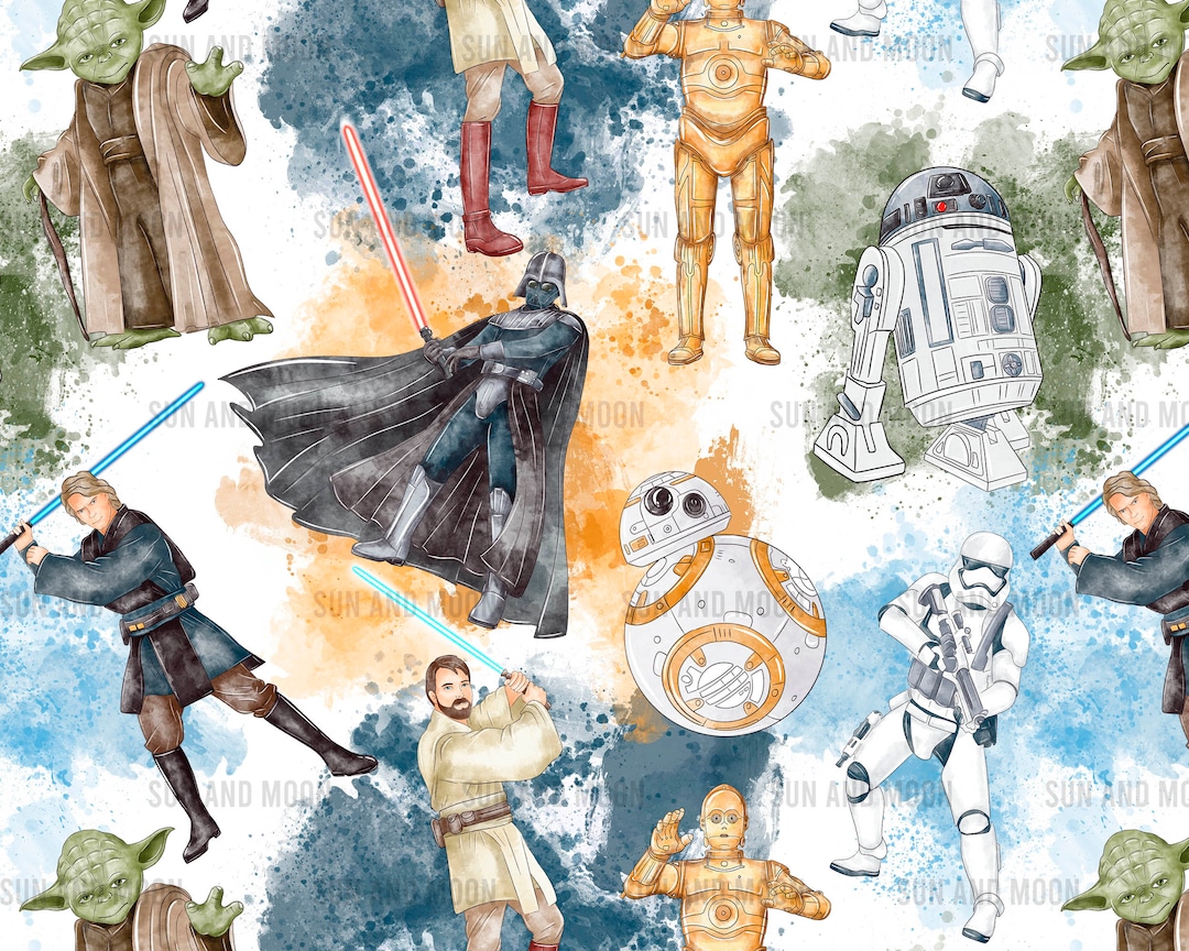 Space Wars Digital Paper, Star Wars Seamless Pattern, Galactic Patterns ...