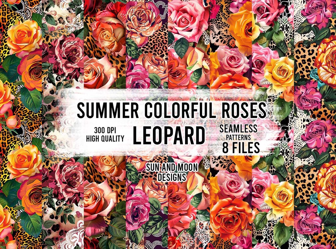 Colorful Leopard Seamless Pattern, Floral Seamless File, Floral Leopard ...