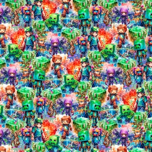 Minecraft Seamless File, Minecraft Digital Paper, Video Game Digital ...