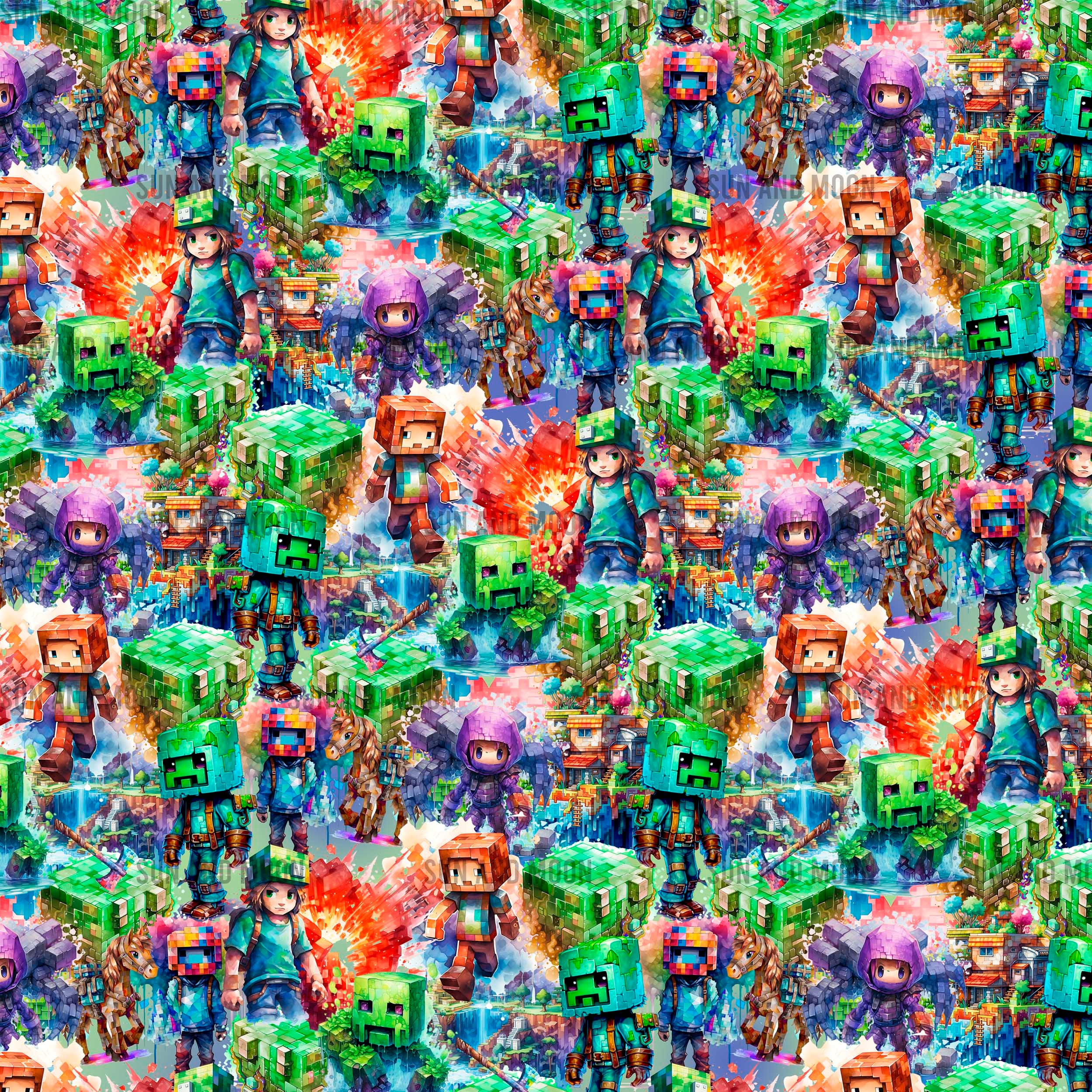 Minecraft Seamless File, Minecraft Digital Paper, Video Game Digital ...