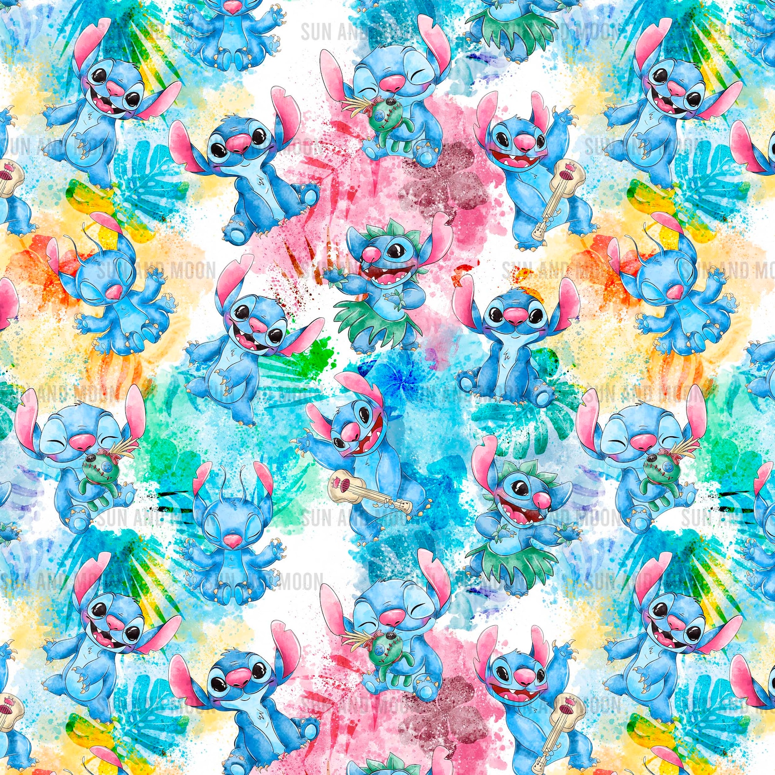 Stitch Sublimation File, Stitch Digital Paper, Stitch Summer Seamless ...