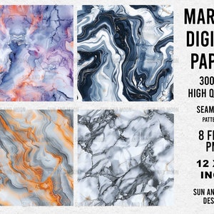 Luxury Marble Digital Paper, Granite Marble Seamless Pattern, Colorful ...