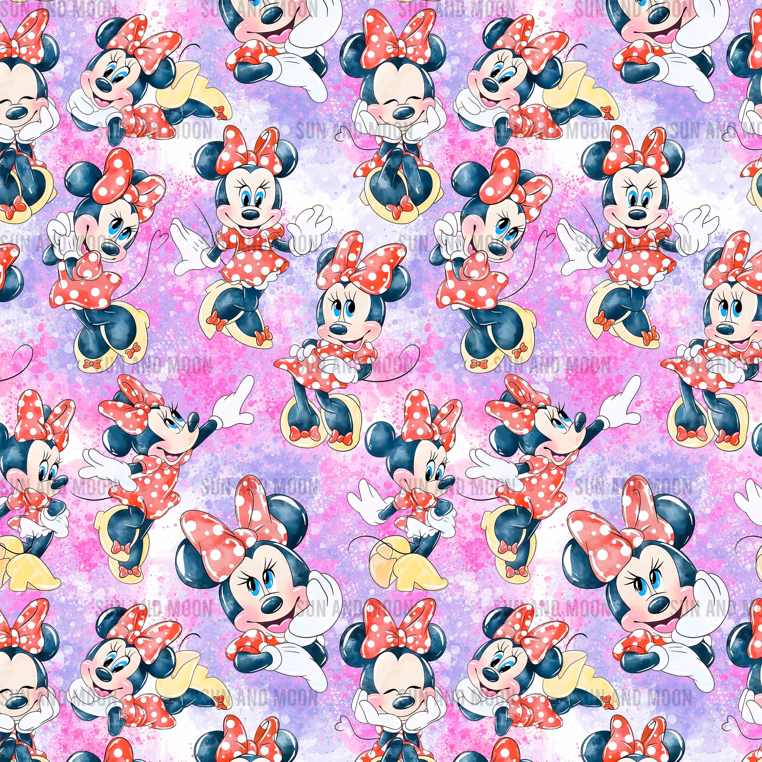 Minnie Seamless Pattern, Cartoon Seamless Pattern, Cute Seamless ...