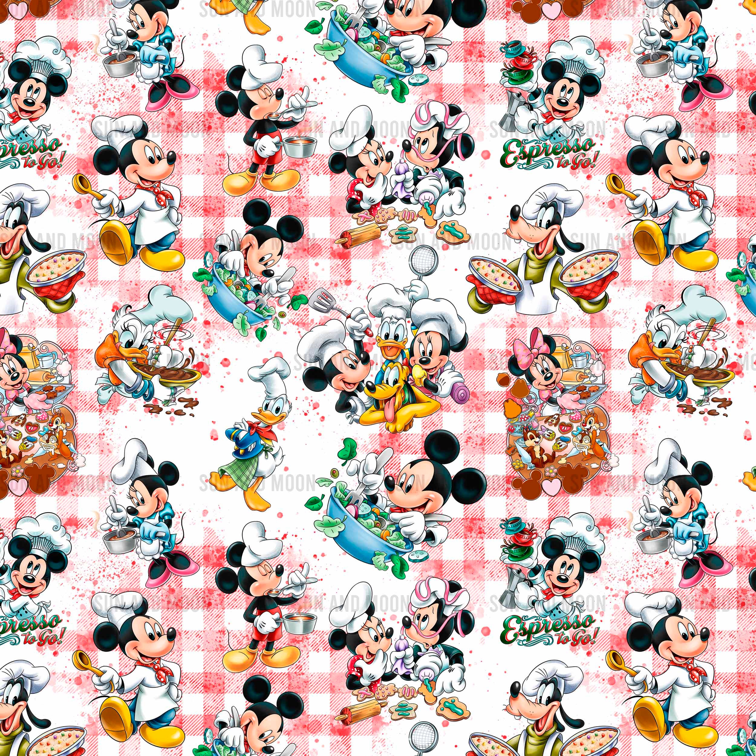 Friends in the Kitchen, Cute Seamless Pattern, Mickey Seamless File ...
