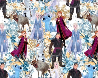 Frozen Digital Paper, Frozen Seamless Pattern, Frozen Tumbler Wrap ...