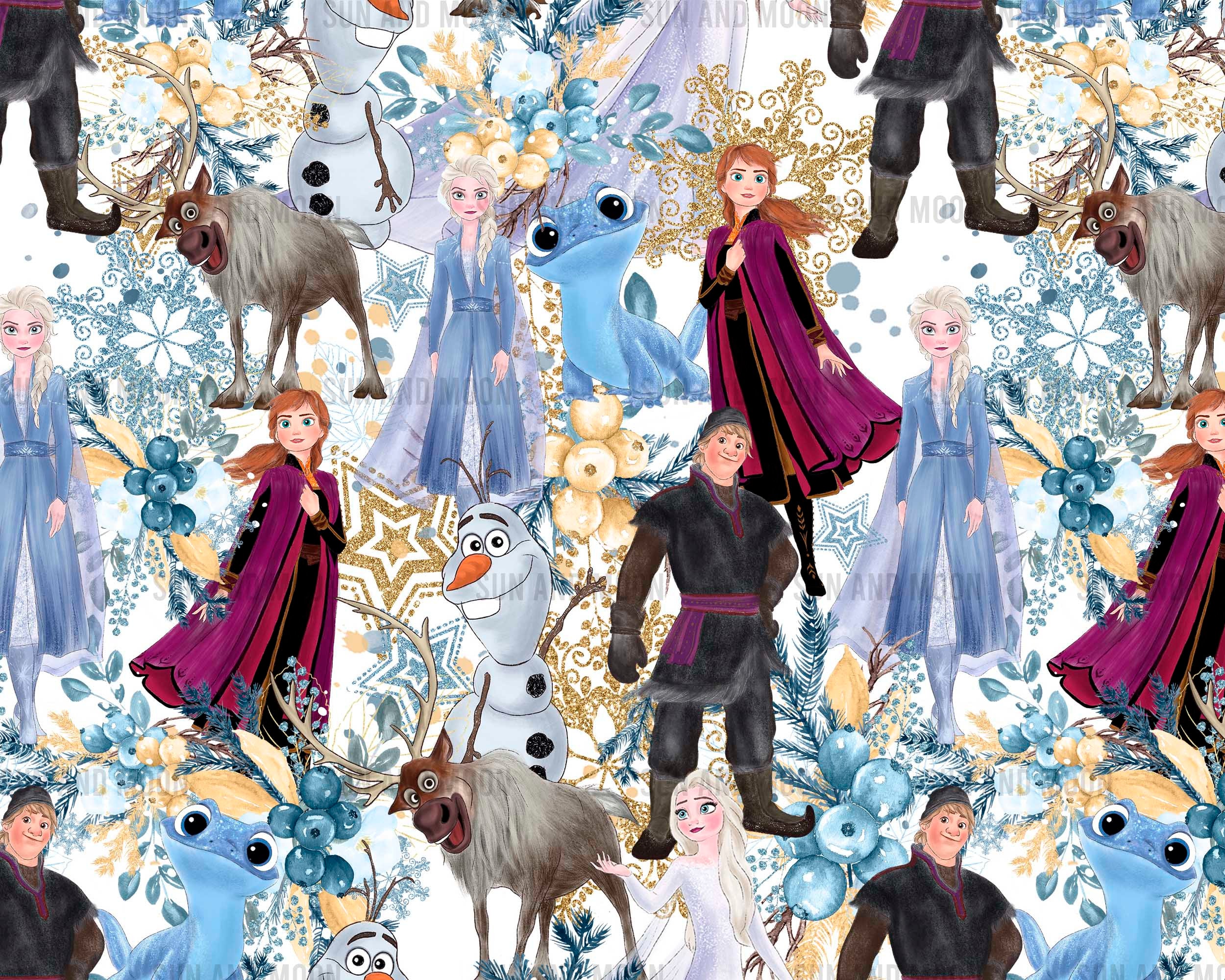 Frozen Seamless Pattern, Frozen Digital Paper, Frozen Tumbler Wrap ...