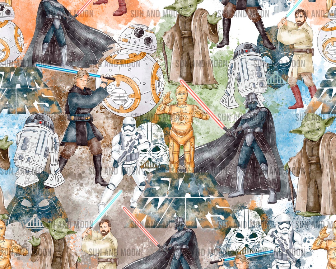 Space Wars Digital Paper, Star Wars Seamless Pattern, Galactic Patterns ...
