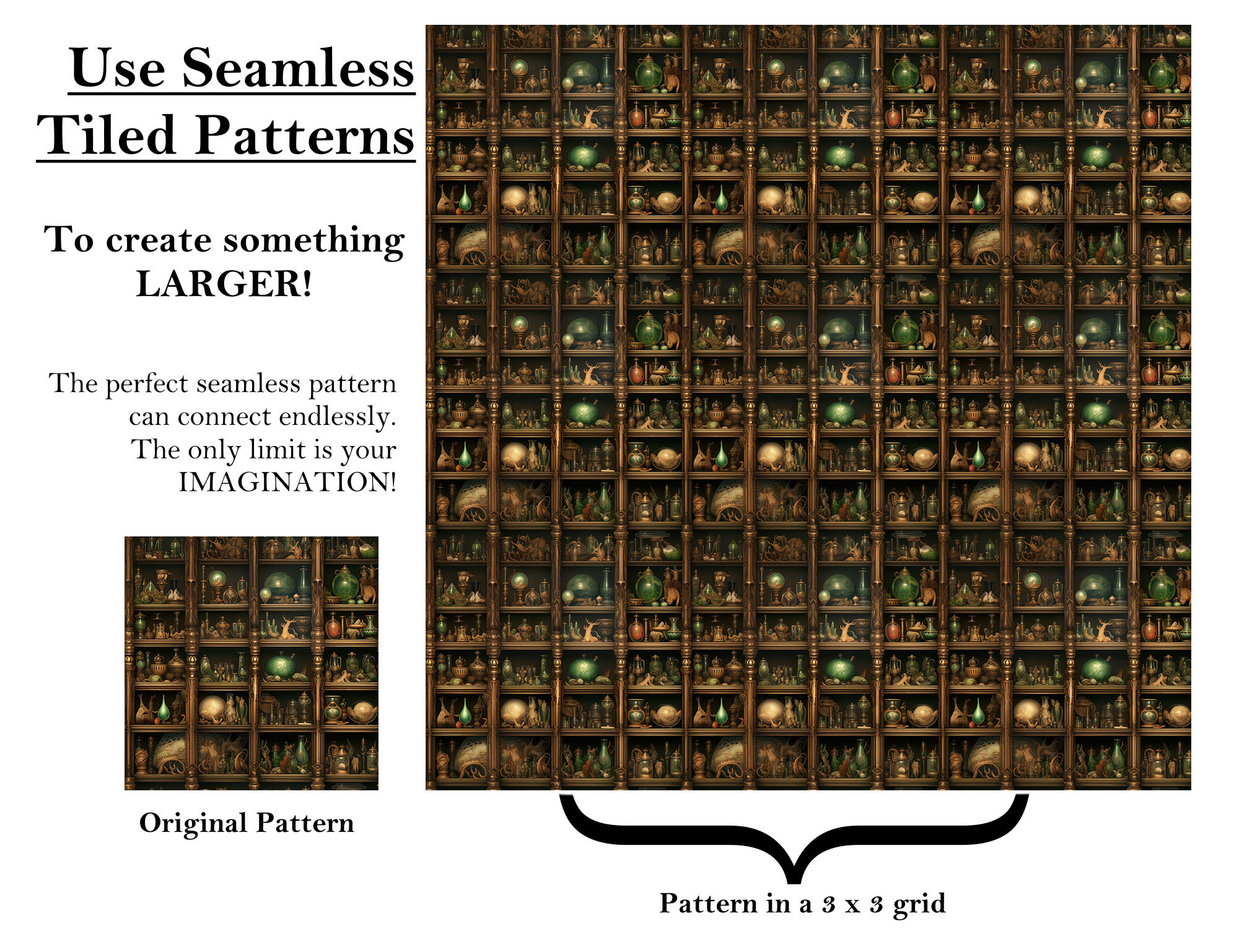 Fantasy Cabinet of Curiosity Pattern Bundle Digital Papers Printable ...