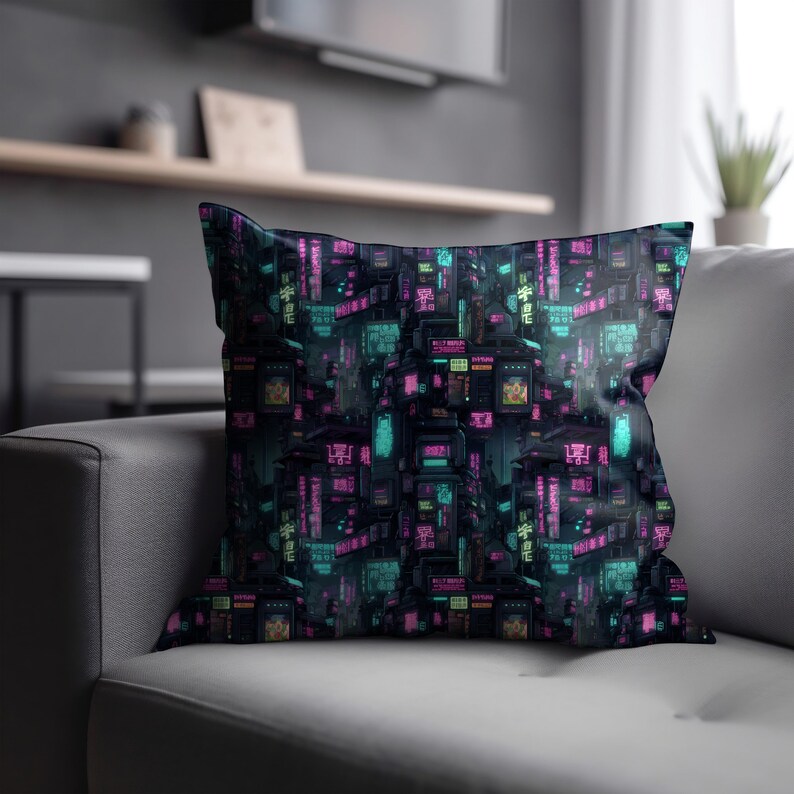 Cyberpunk Cityscape Seamless Pattern Bundle Digital Papers Printable ...