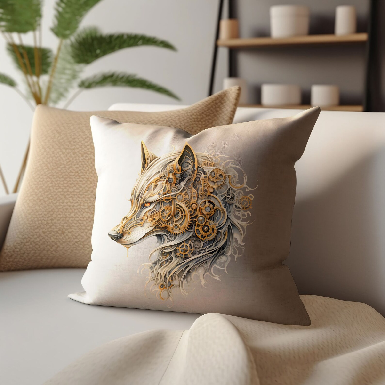 Steampunk Wolf Watercolor Digital Clipart Instant Download Bundle ...