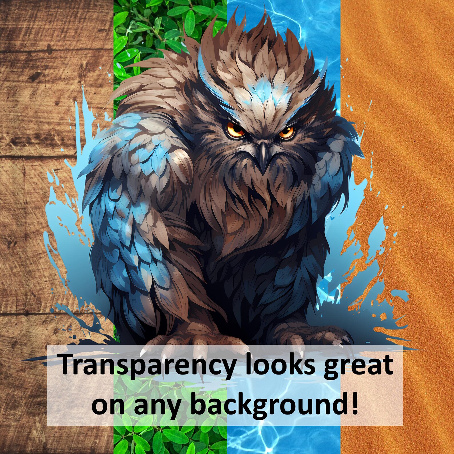 Fantasy Owlbear Digital Clipart Instant Download Bundle Transparent ...