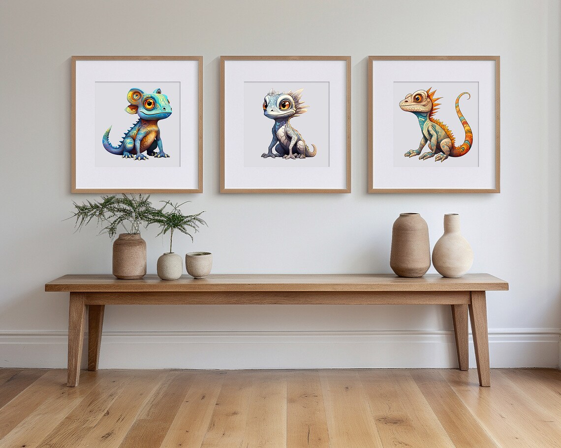 Fantasy Lizard Digital Clipart Instant Download Bundle Transparent ...