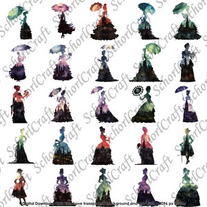 Gothic Silhouette Watercolor Digital Clipart Instant Download Bundle ...