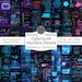 Cyberpunk Interface Panels Seamless Pattern Bundle Digital Papers ...