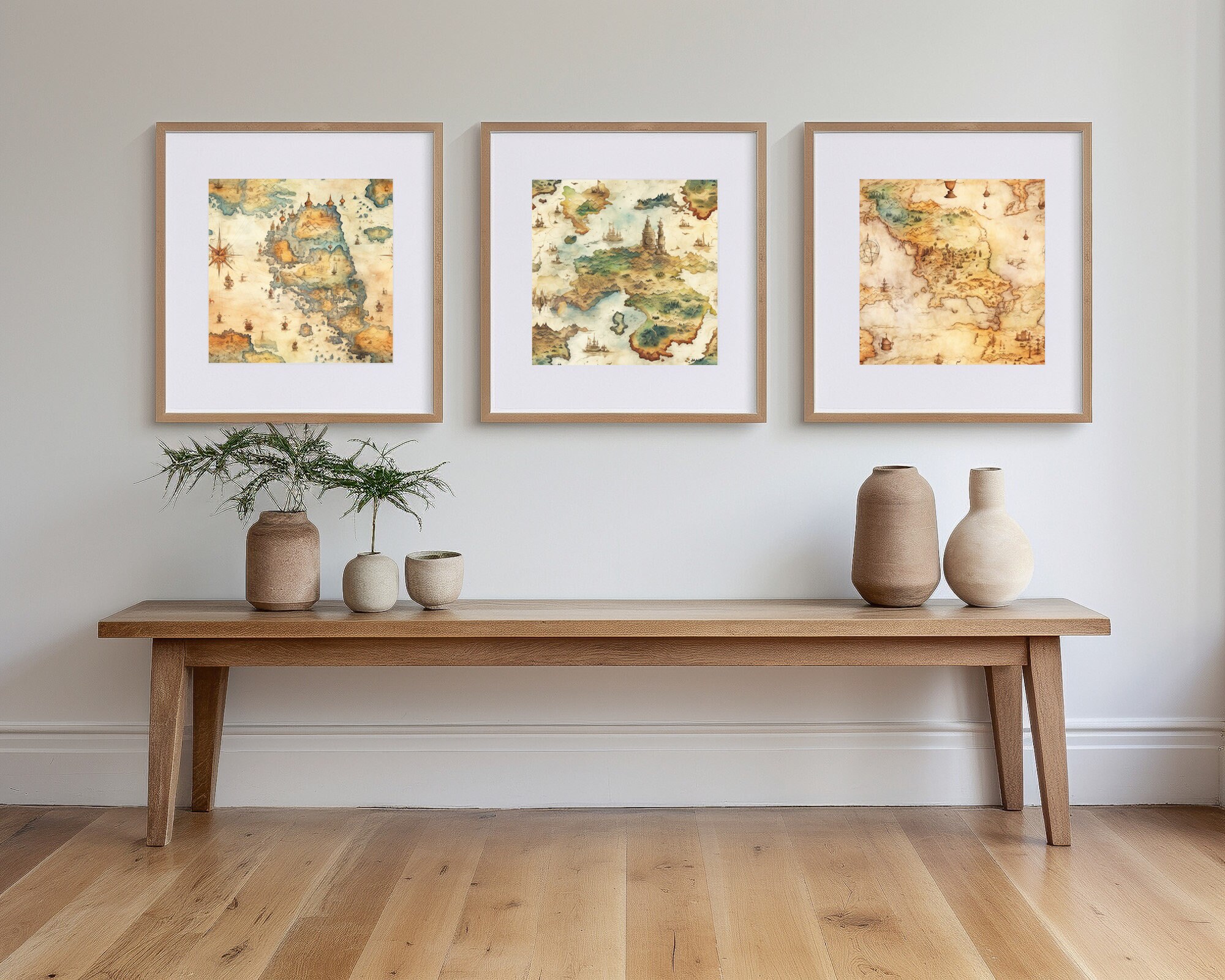 Fantasy Map Watercolor Seamless Pattern Bundle Digital Papers Printable ...