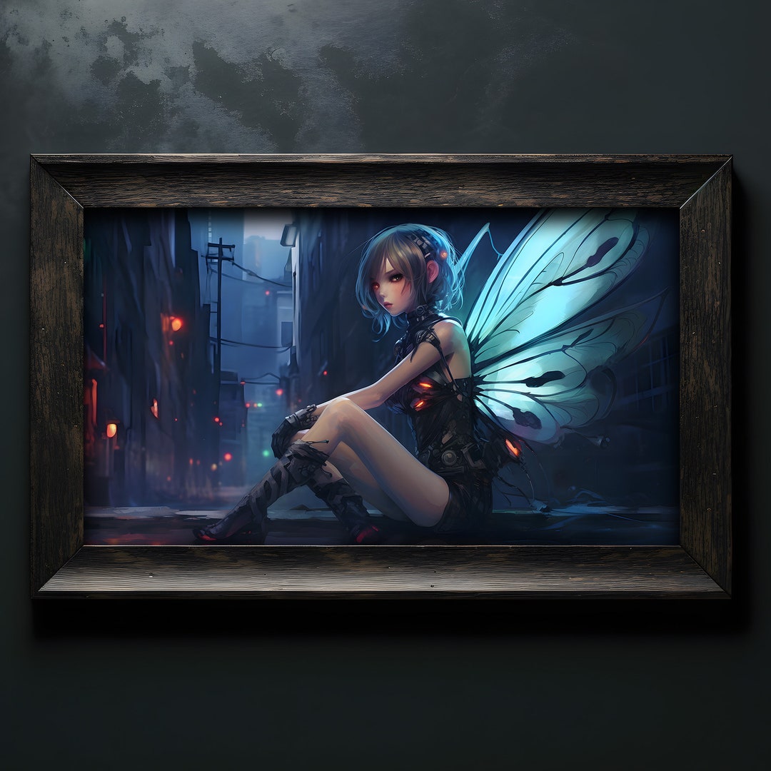 Cyberpunk Fairy Digital Art Instant Download High Resolution HD ...