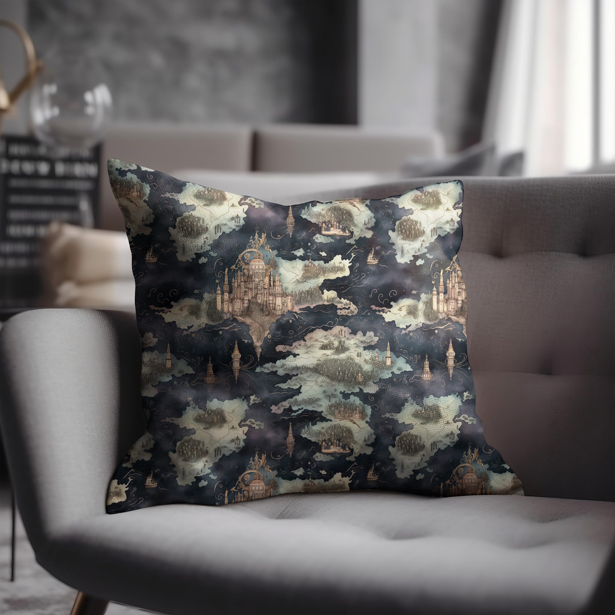 Dark Fantasy Map Watercolor Seamless Pattern Bundle Digital Papers ...