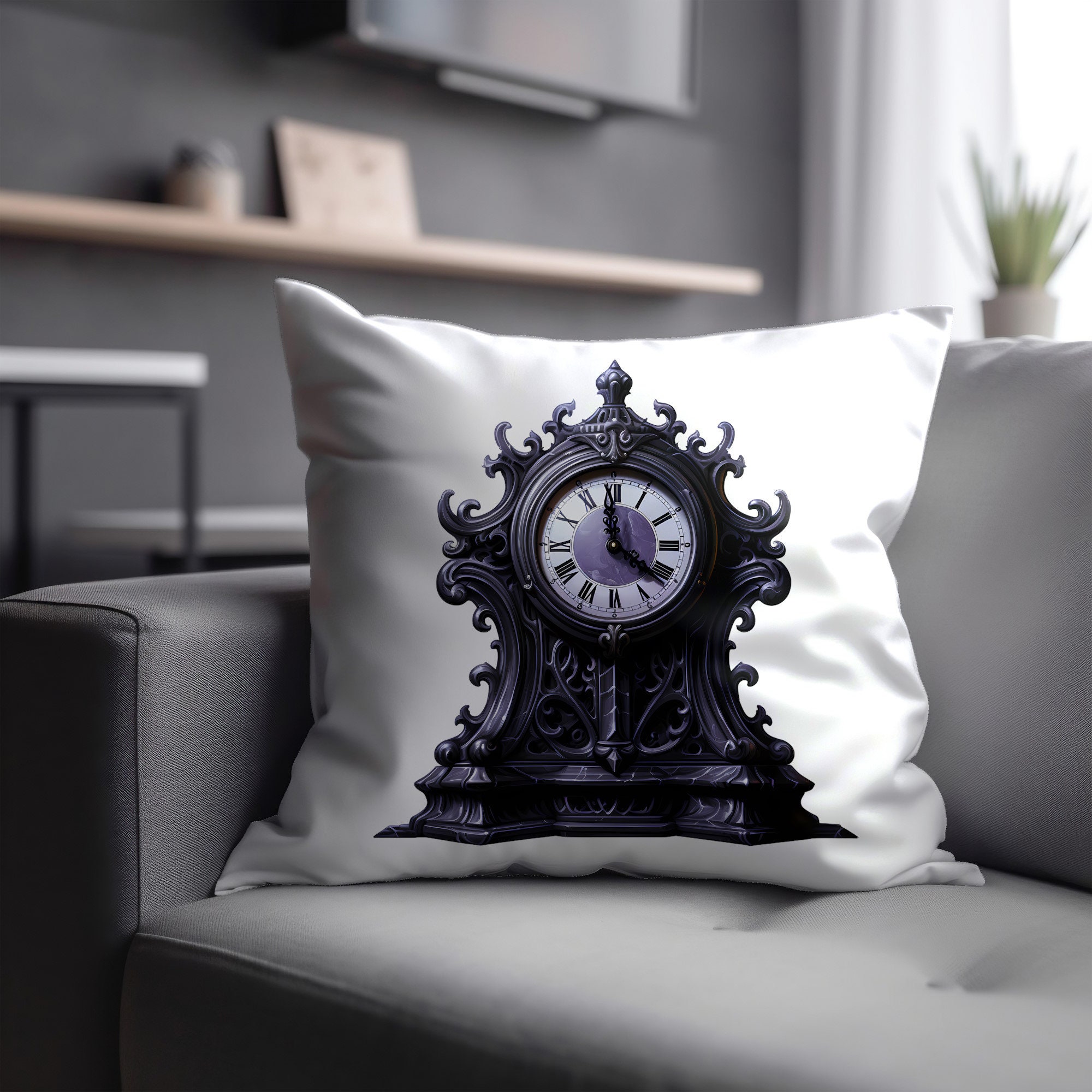 Gothic Clock Mixed Media Digital Clipart Bundle Download Transparent ...