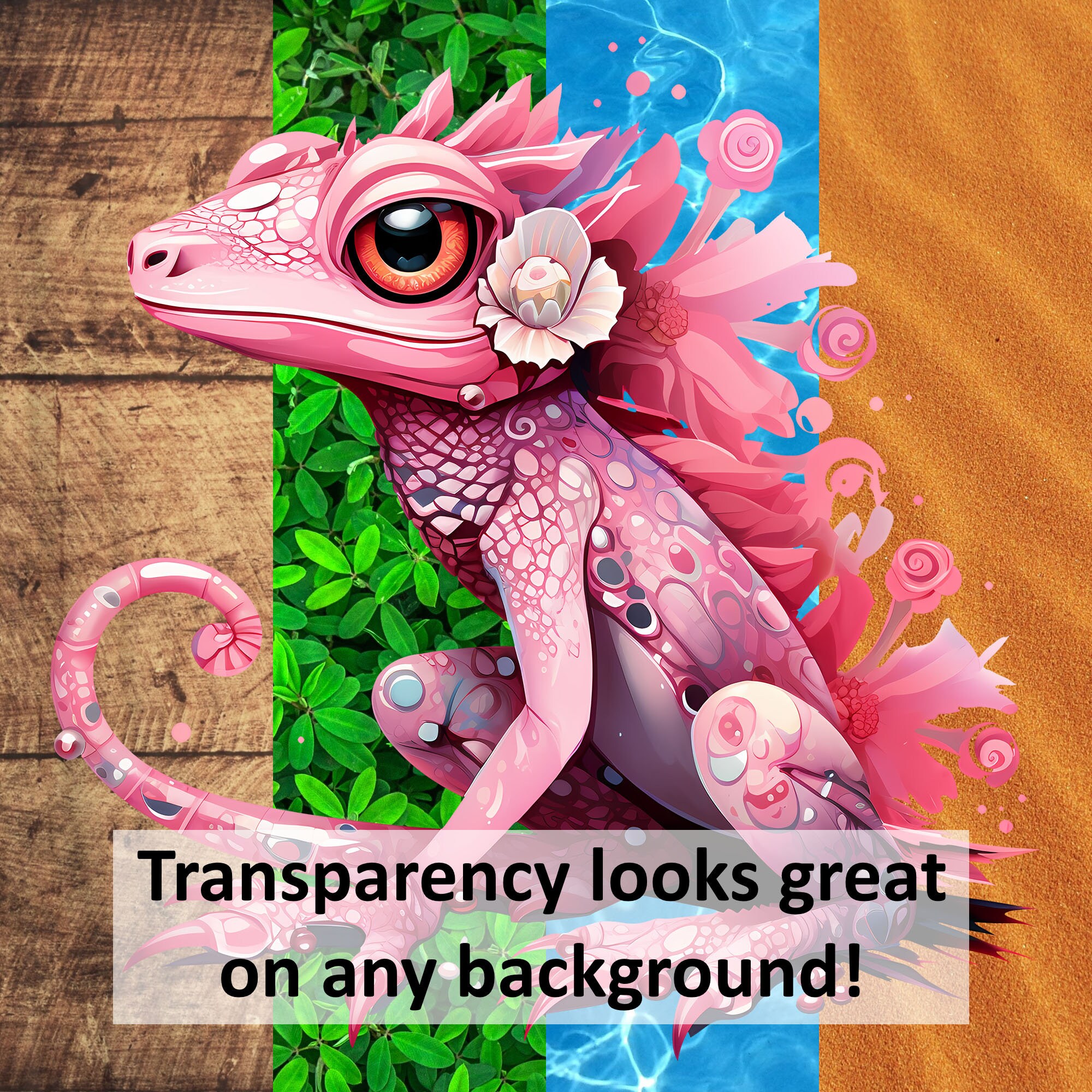 Fantasy Lizard Digital Clipart Instant Download Bundle Transparent ...