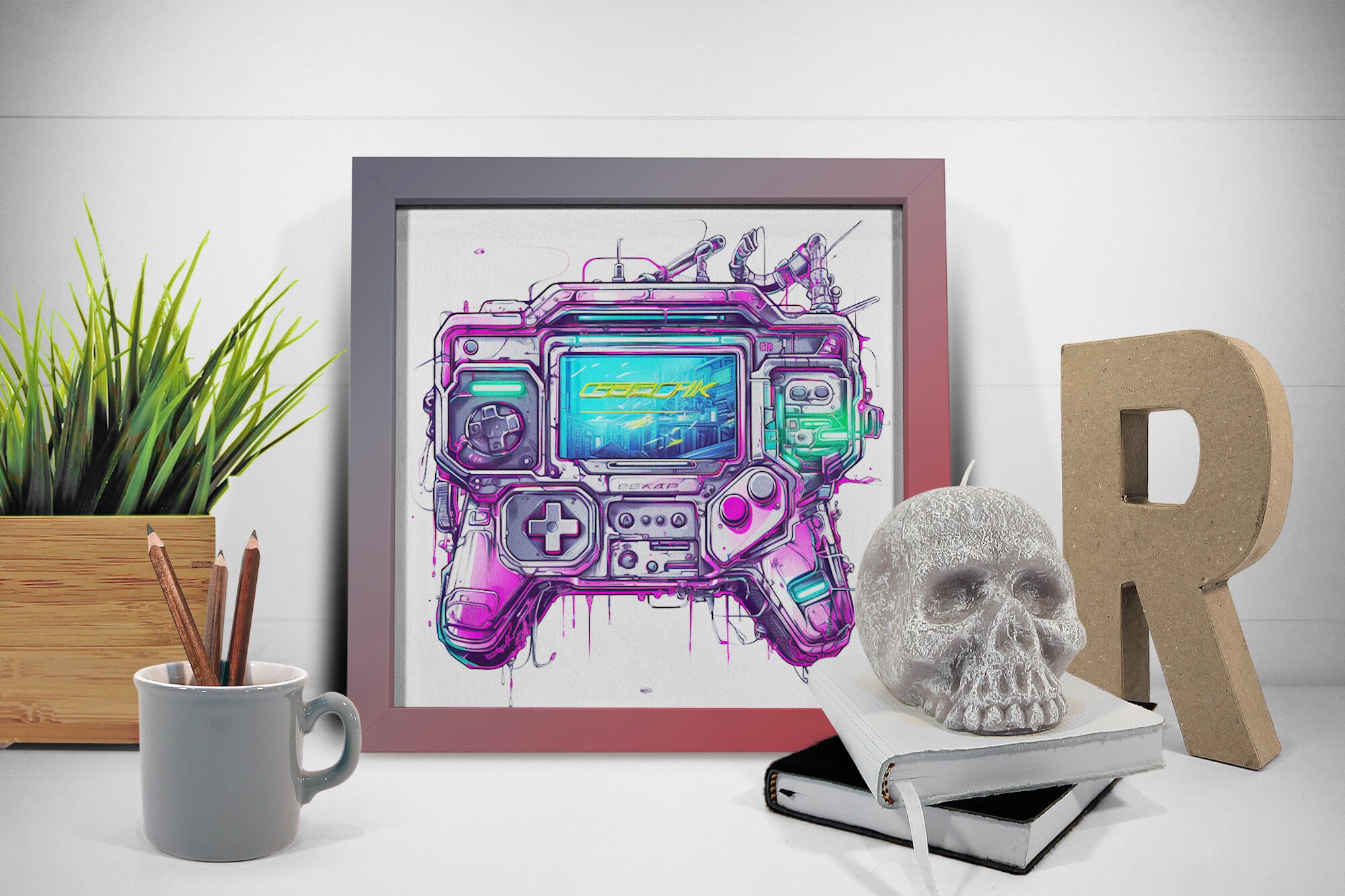 Cyberpunk Gaming Digital Clipart Instant Download Bundle Transparent ...