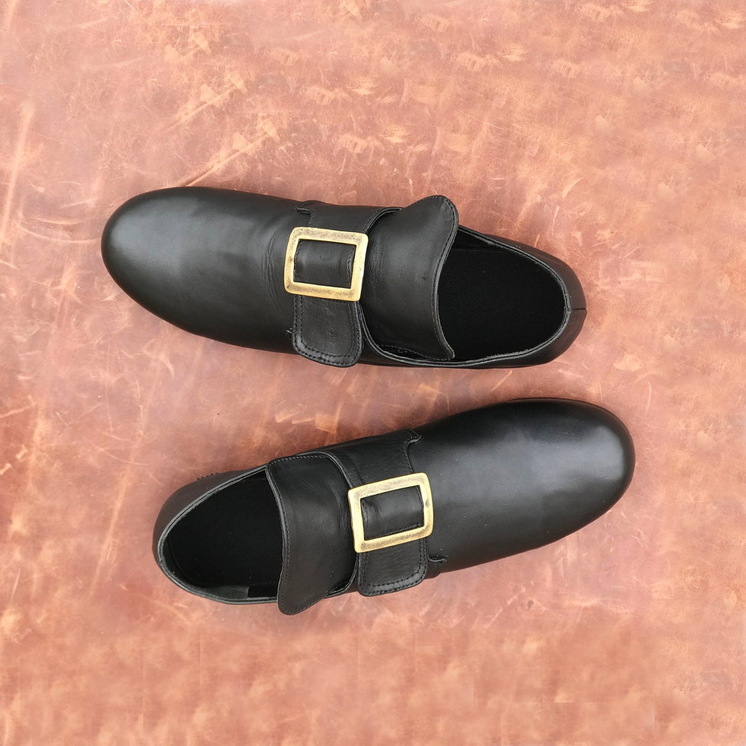 18th Century Colonial Shoes, Cosplay Shoes, Pirate Shoes, Black Shoes ...