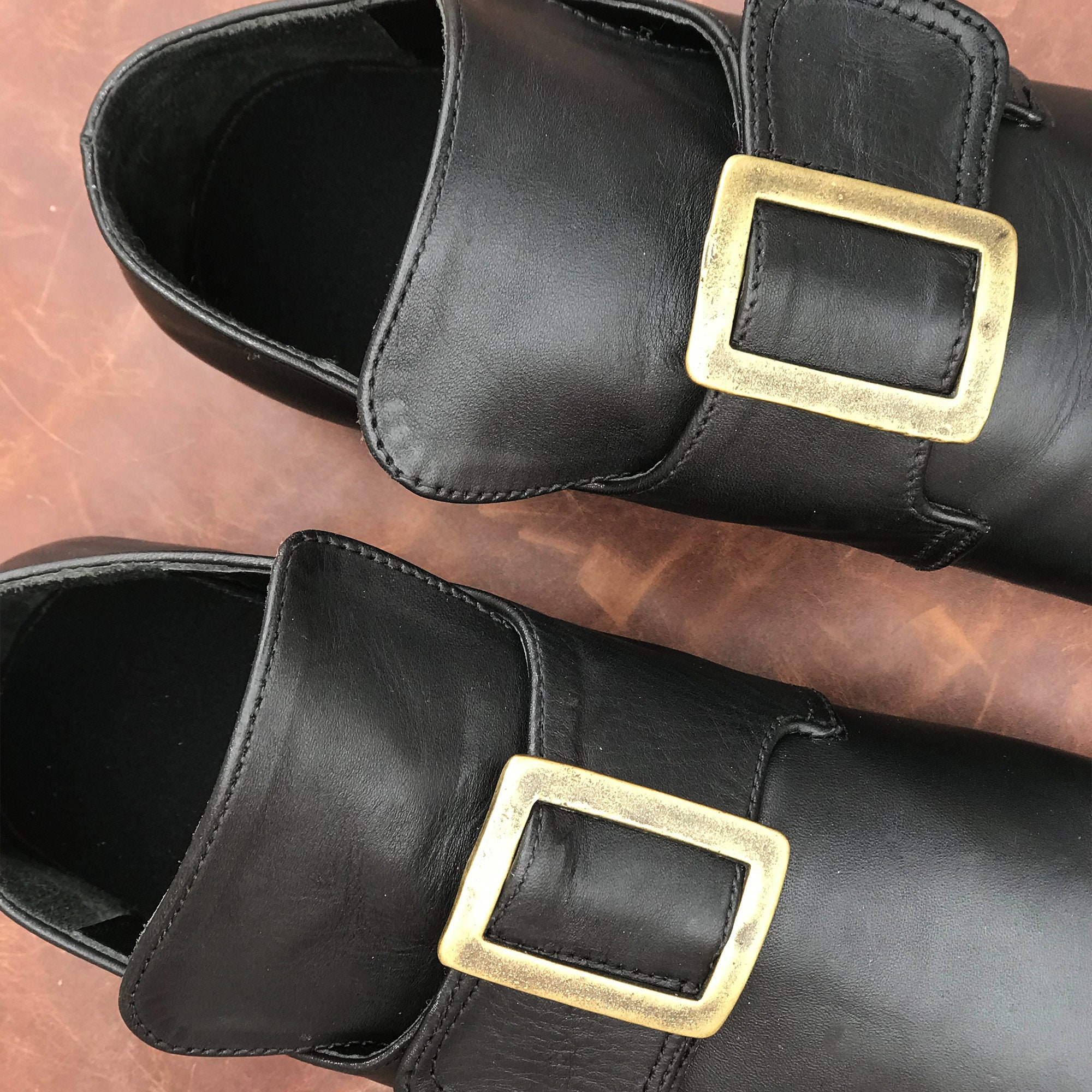 18th Century Colonial Shoes, Cosplay Shoes, Pirate Shoes, Black Shoes ...