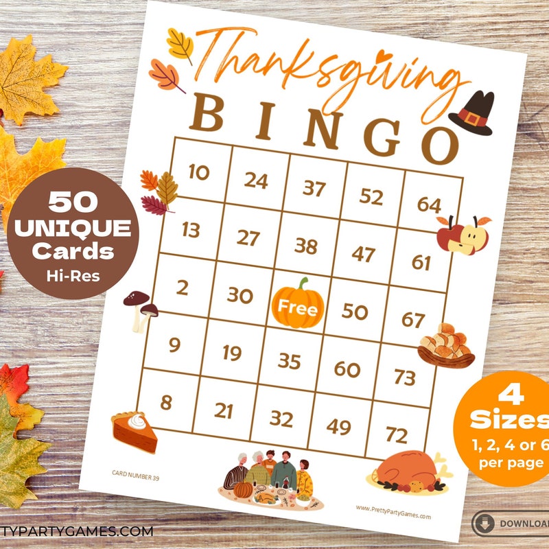 Thanksgiving Bingo - Etsy