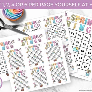 50 Spring Bingo Cards With Numbers, Springtime Printable Party Games ...