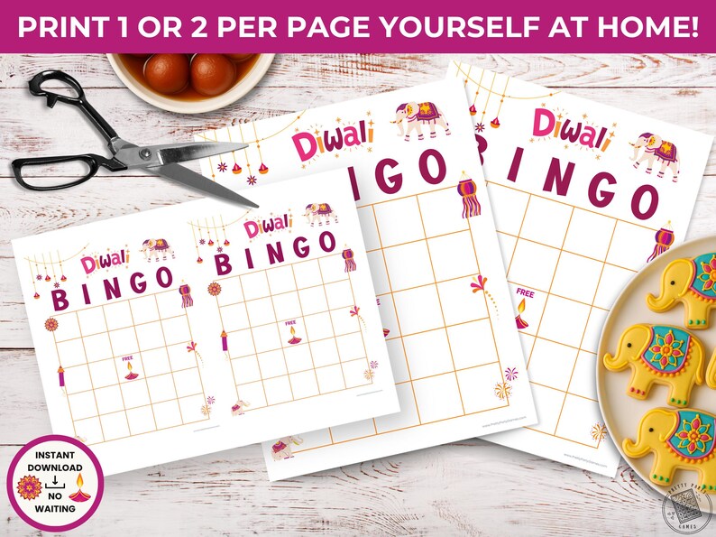 Diwali Blank Bingo Card Printable PDF, Make Your Own Bingo Cards ...