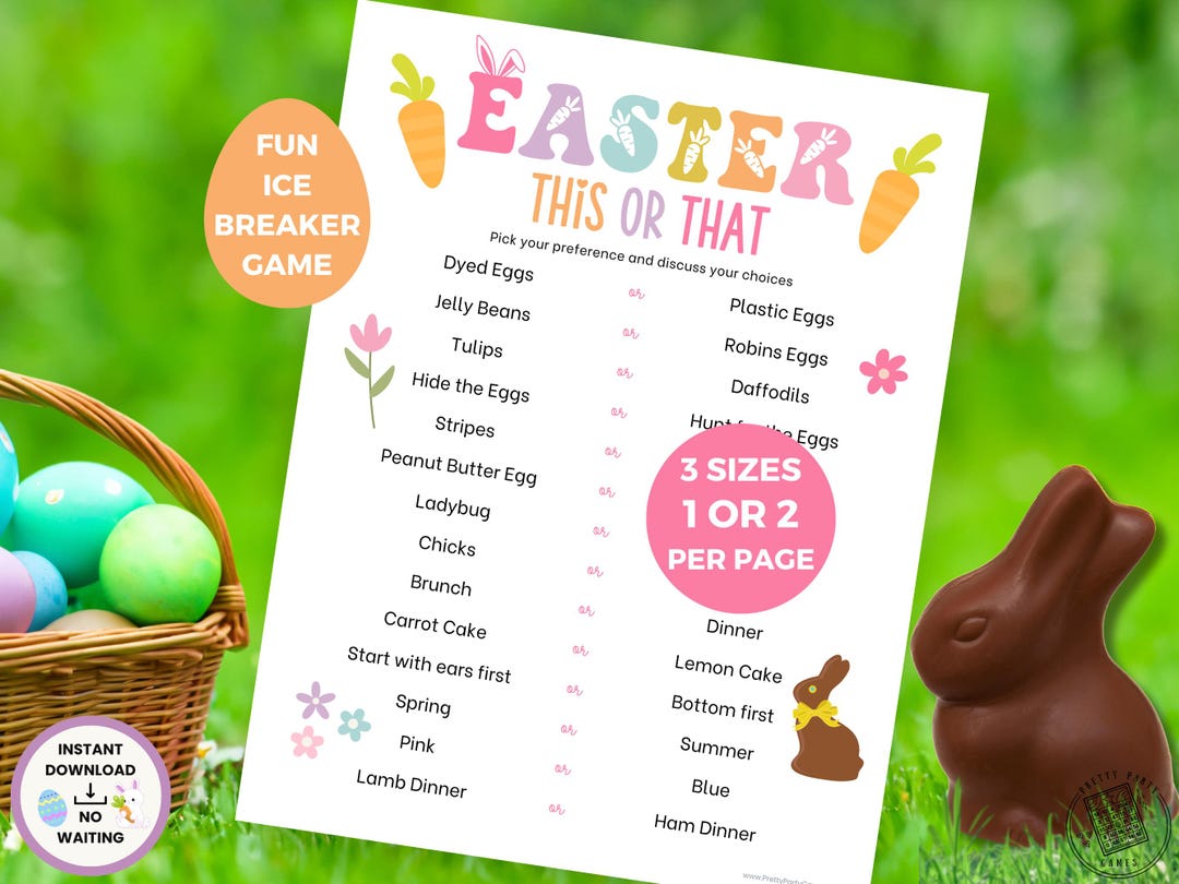 Would You Rather Easter Game, Easter This or That Game, Group Easter ...