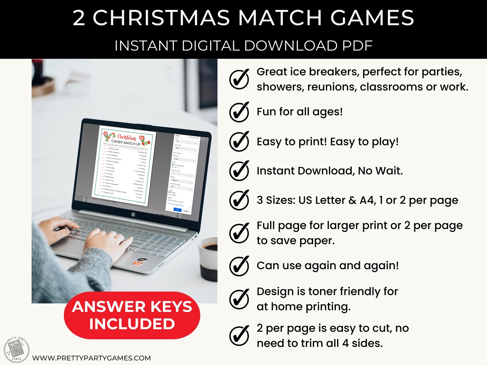 Christmas Cookie Match Game & Christmas Candy Match Game Printables, 2 ...