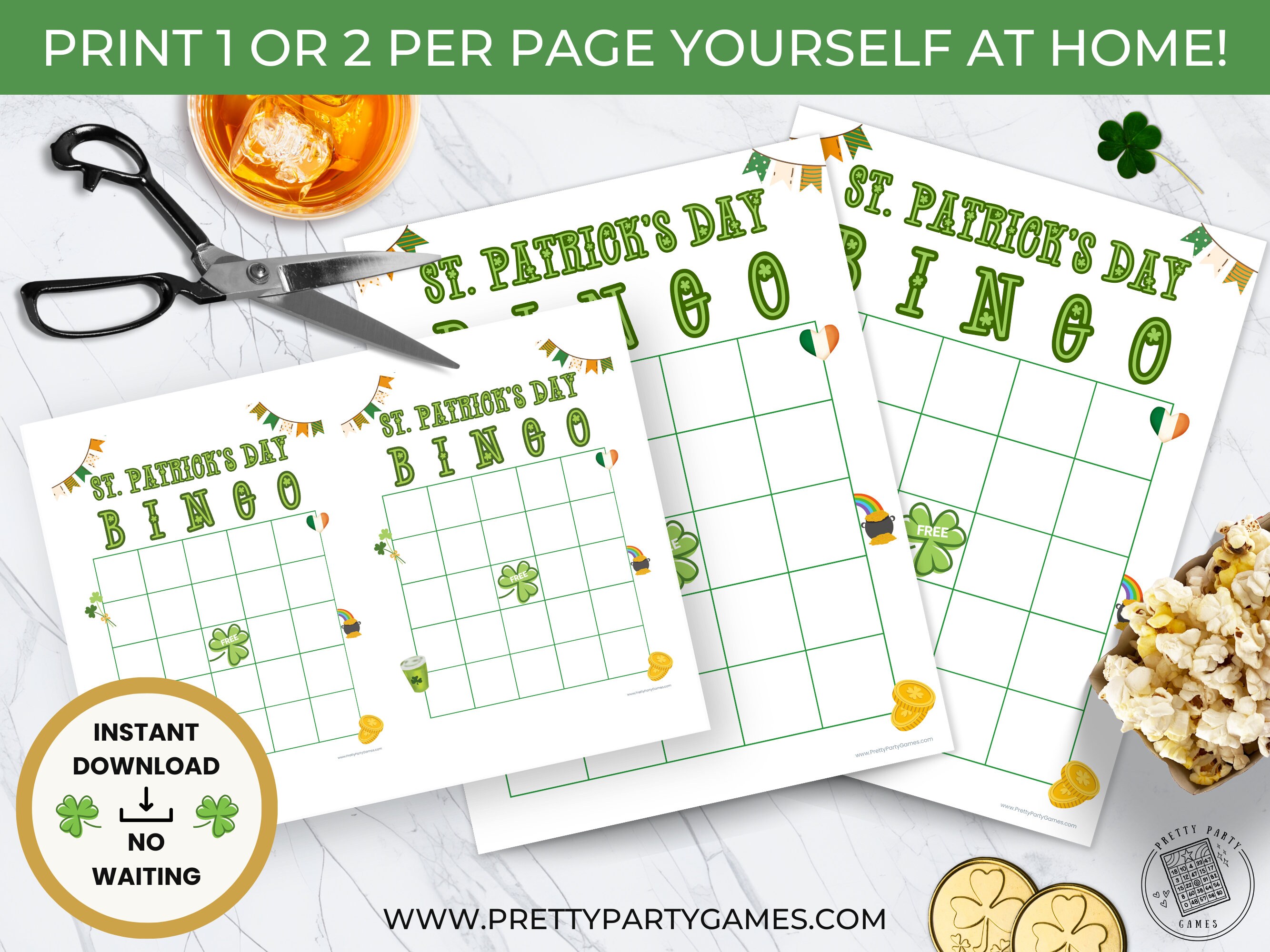 St. Patrick's Day Blank Bingo Card Printable, Perfect to Make Your Own ...