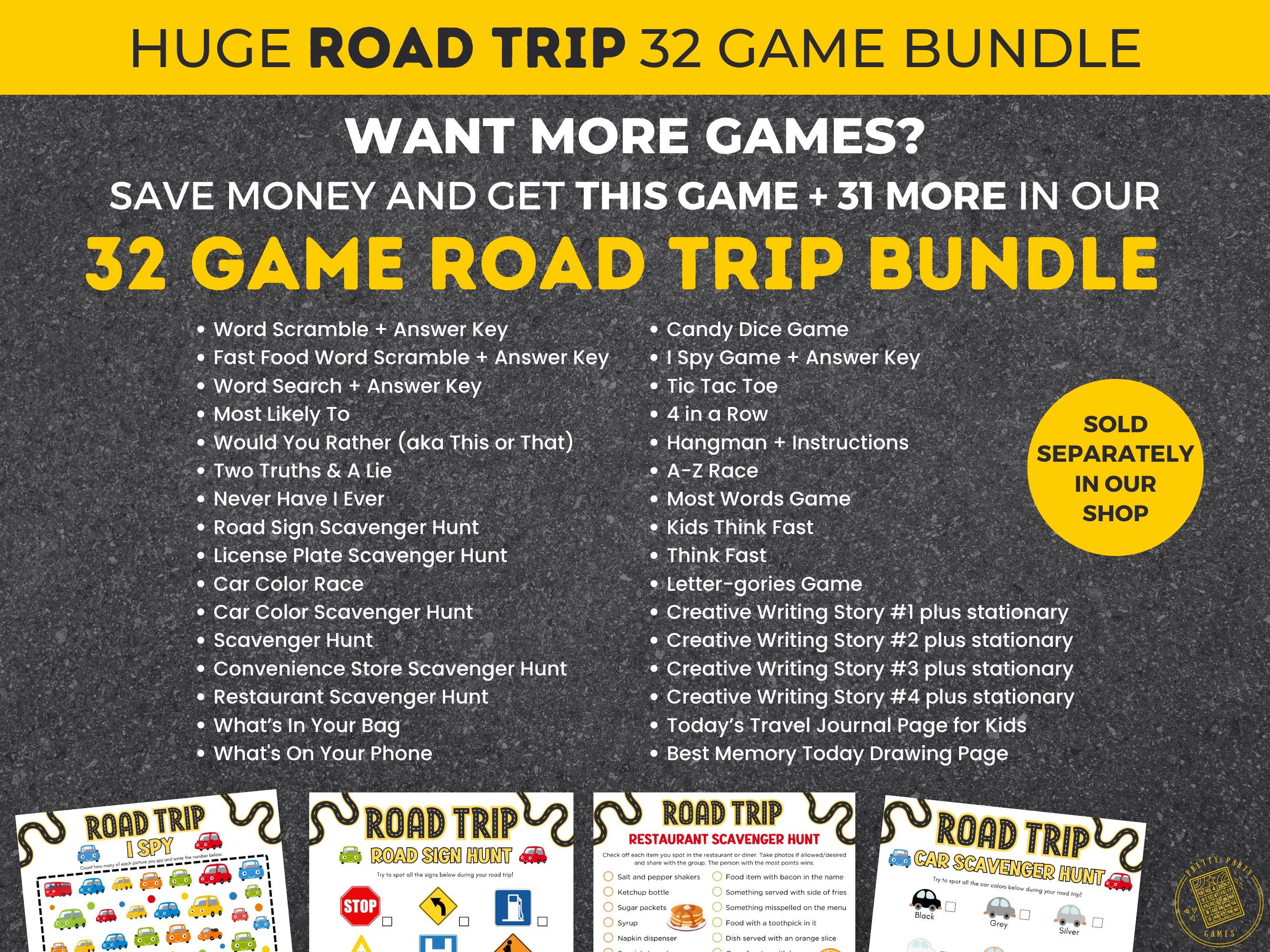 Road Trip Think Fast Game, Fun Field Trip Word Games, Car Ride Brain ...