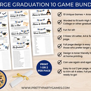 Graduation Game Bundle, 2024 Graduation Party Games, Printable ...