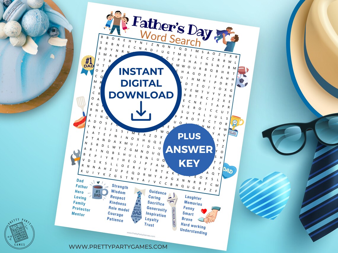 Fathers Day Word Search Game, Father's Day Activity Ideas From Kids ...