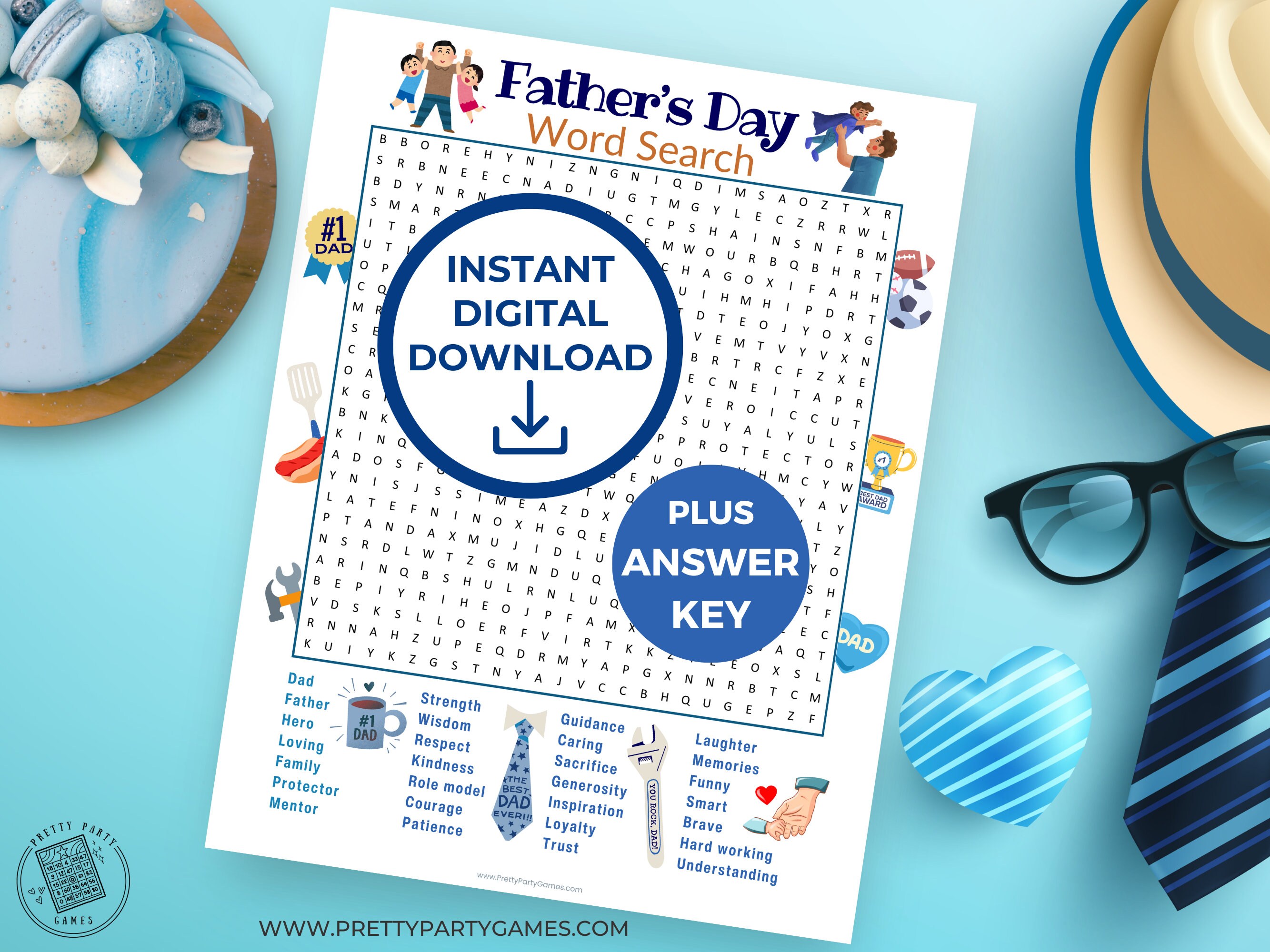 Fathers Day Word Search Game, Father's Day Activity Ideas From Kids ...
