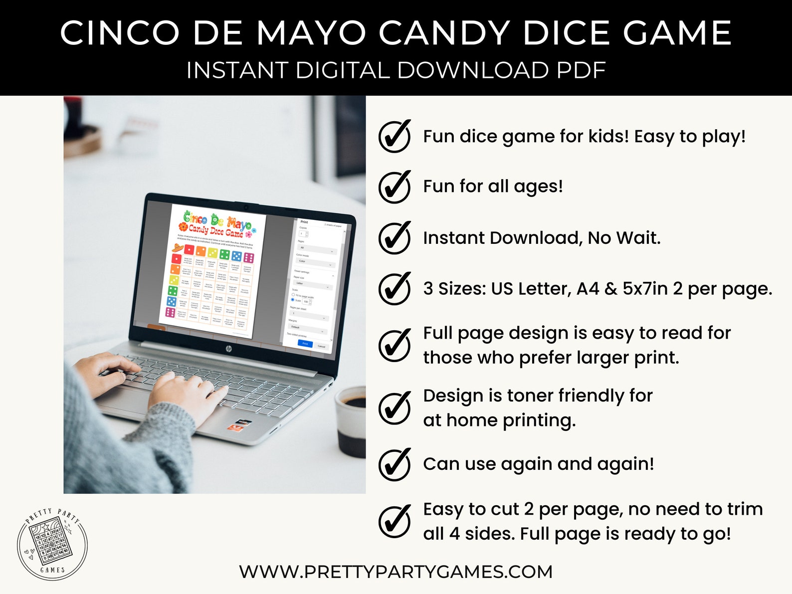 Cinco De Mayo Candy Dice Game, Fun Candy Swap Left Right Party Game for ...
