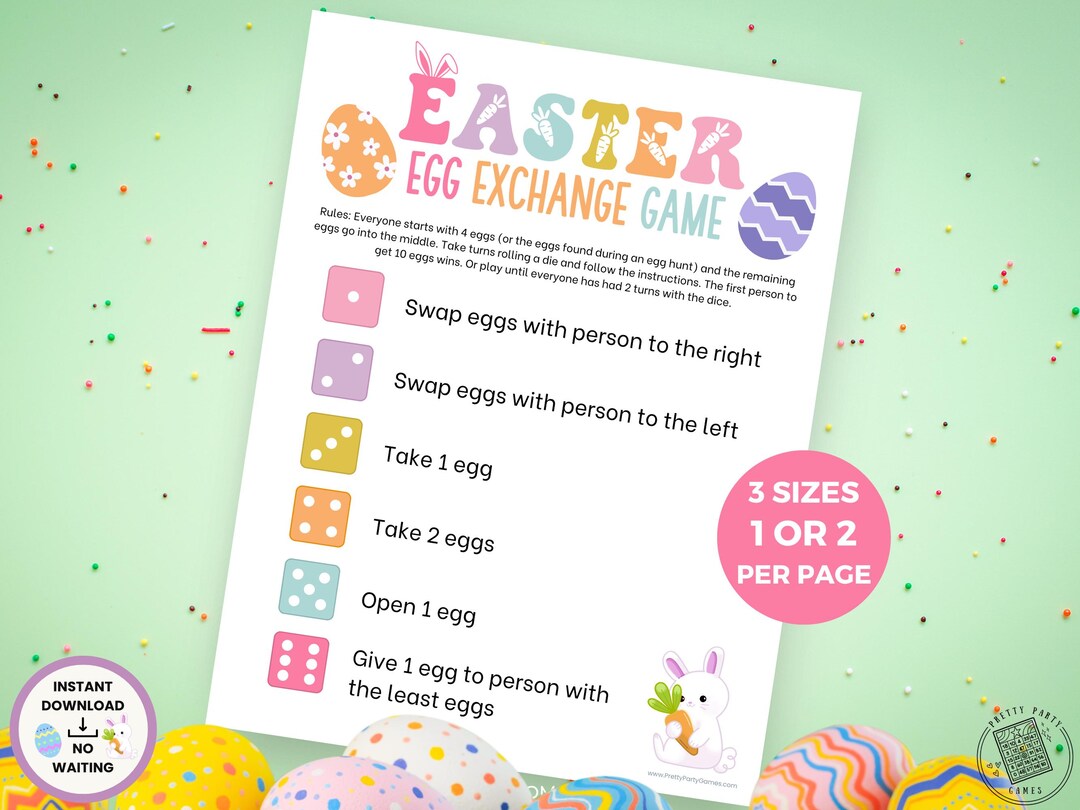 Easter Egg Exchange Game, Easter Egg Swap Candy Dice Game for Kids ...