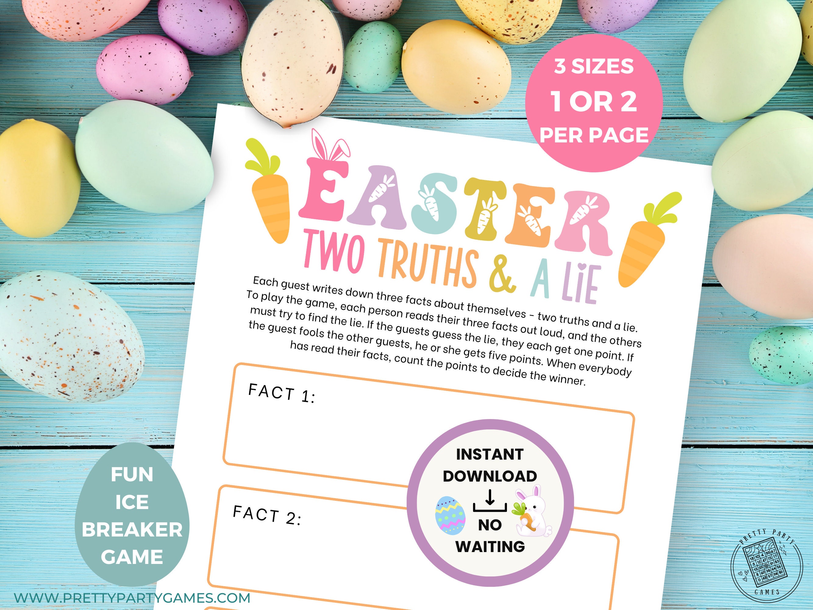 Easter Two Truths and A Lie Game, Easter Ice Breaker Game, Easter Party ...