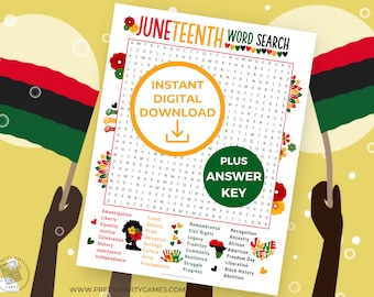 Juneteenth Word Search Game, Printable Juneteenth Games, Juneteenth ...