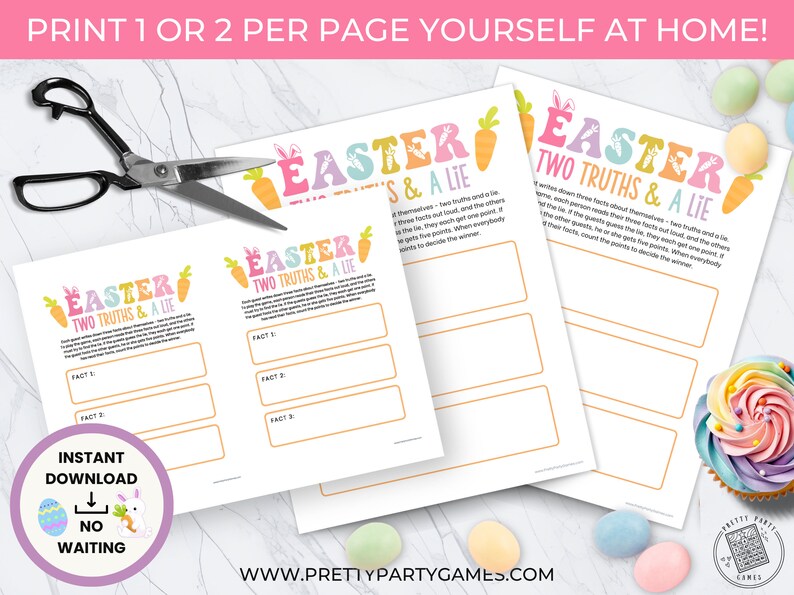 Easter Two Truths and A Lie Game, Easter Ice Breaker Game, Easter Party ...