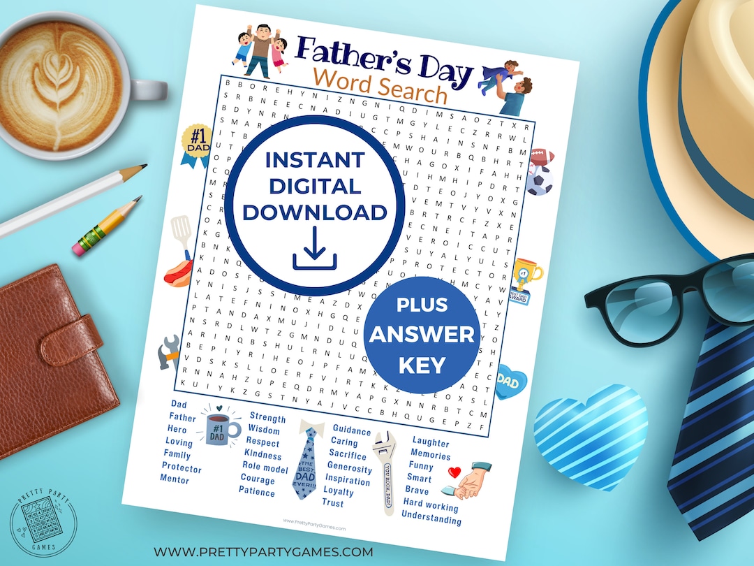 Fathers Day Word Search Game, Father's Day Activity Ideas From Kids ...